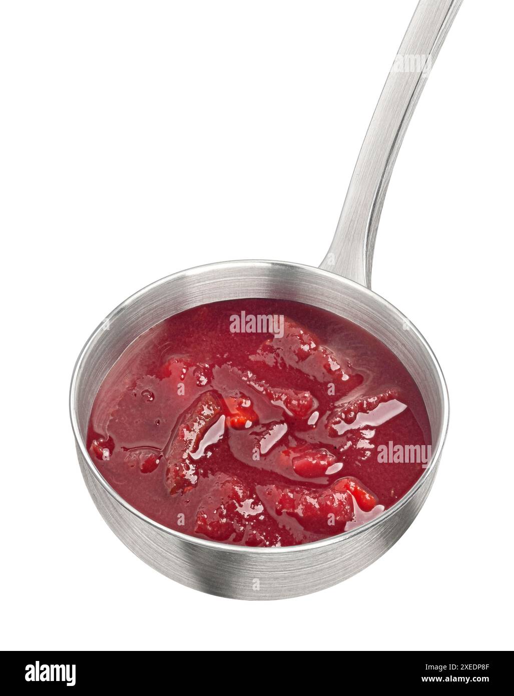 Traditional borscht in ladle, beetroot soup borsch isolated on white ...