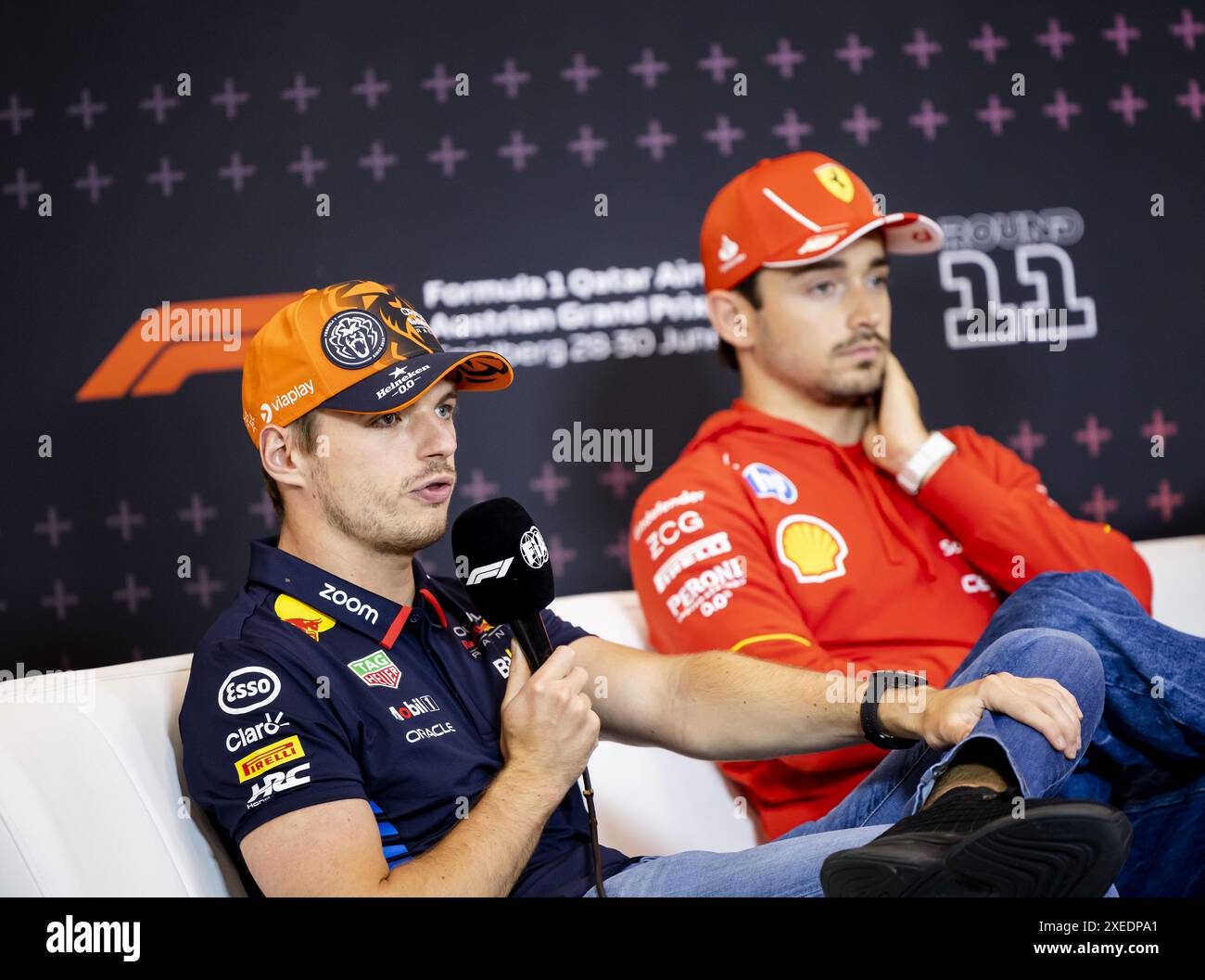 Austria, 27/06/2024, SPIELBERG - Max Verstappen (Red Bull Racing) and ...