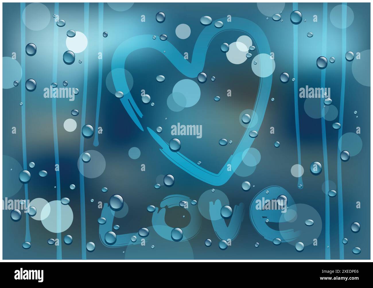 love on a rainy glass Stock Vector Image & Art - Alamy
