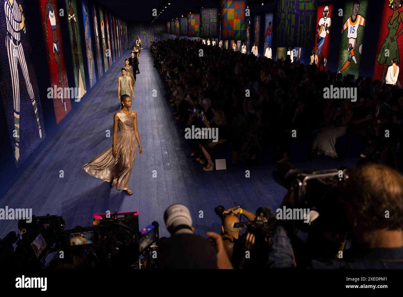 Models wear creations for the Dior Haute Couture Fall-Winter 2024-2025 ...