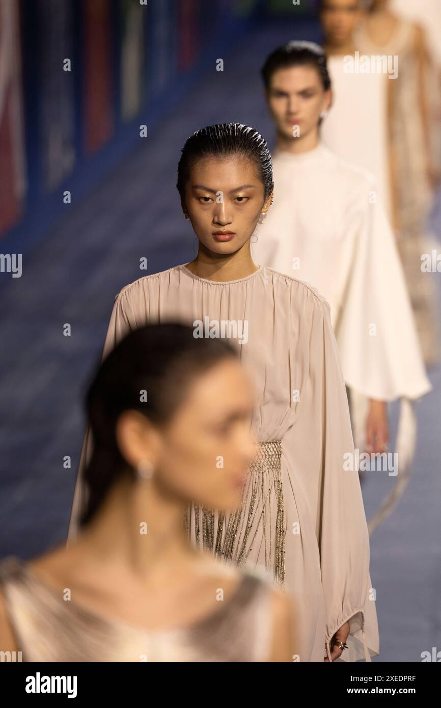 Models wear creations for the Dior Haute Couture Fall-Winter 2024-2025 ...