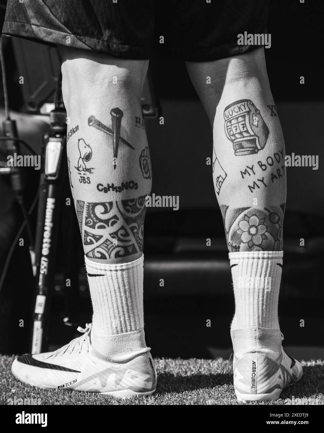 FRANKFURT AM MAIN, GERMANY - JUNE 26: Marek Hamsik of Slovakia tattoos ...