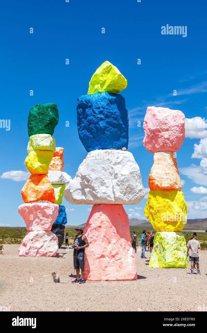 LAS VEGAS, NEVADA, USA - 12 MAY, 2019: Seven Magic Mountains art ...