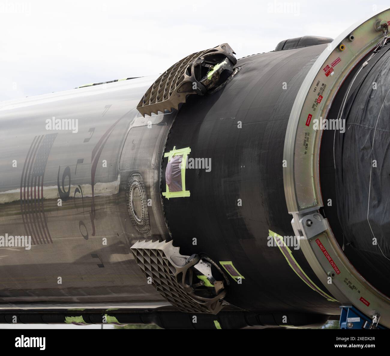 Booster B-1062 heading to its 22nd flight while transported in front of ...