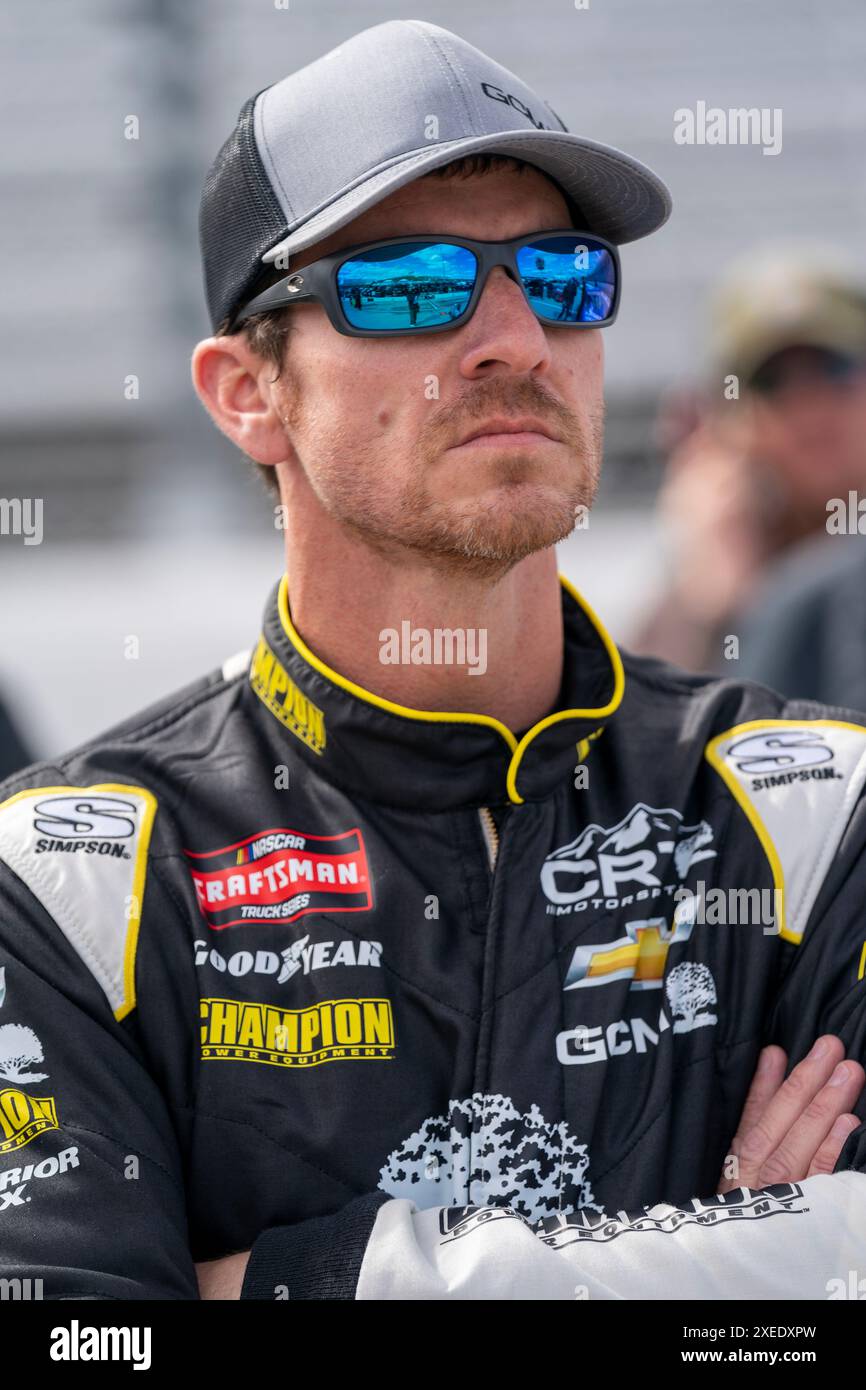 Grant Enfinger takes to the track to practice for the Long John Silver ...