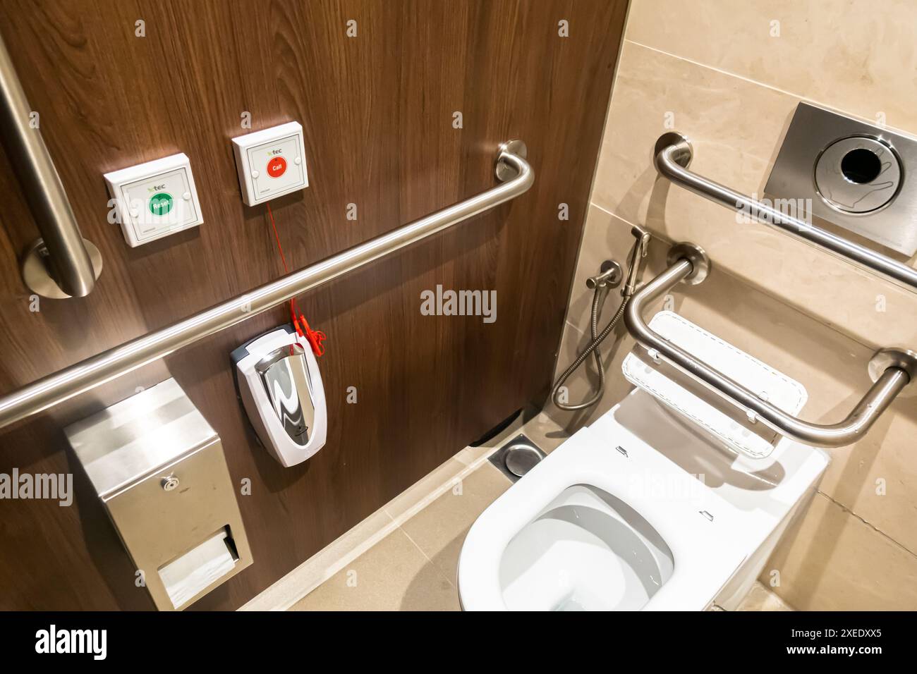 Toilet room equipped for disabled disability handicapped passengers ...