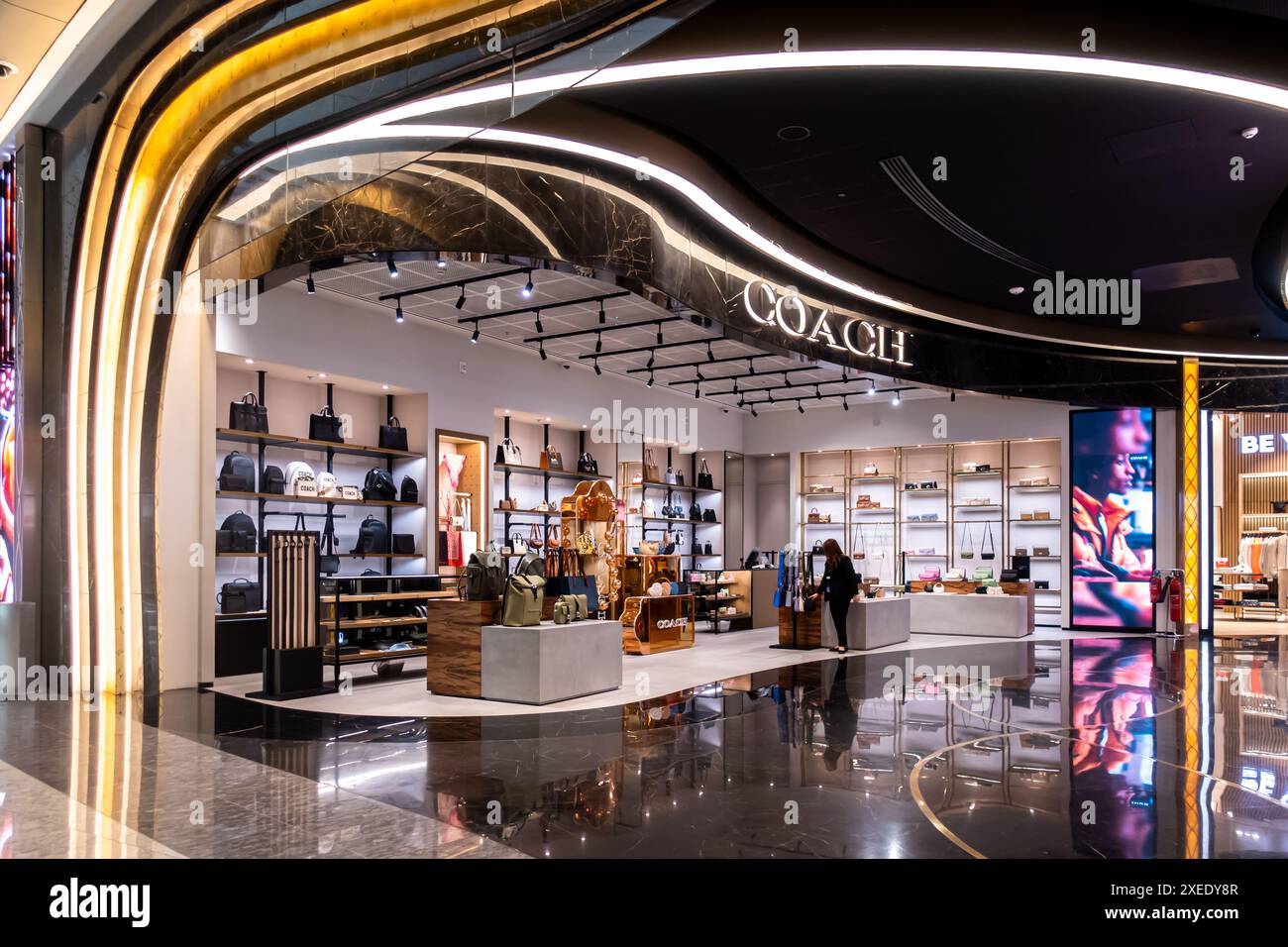 Coach store in Zayed International Airport, Abu Dhabi, UAE Stock Photo ...