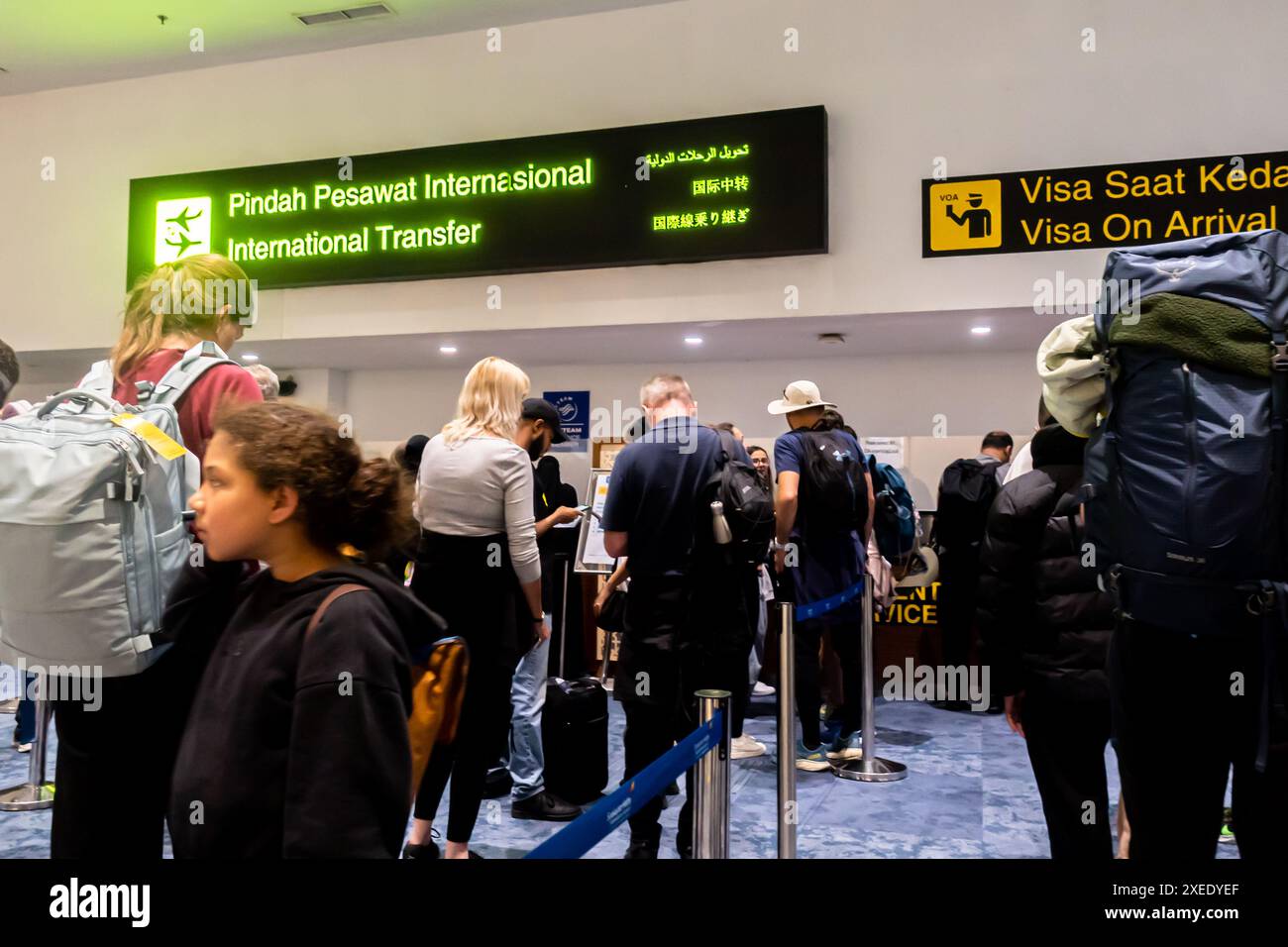 Visa on arrival, international transfer stands at CGK Soekarno–Hatta ...