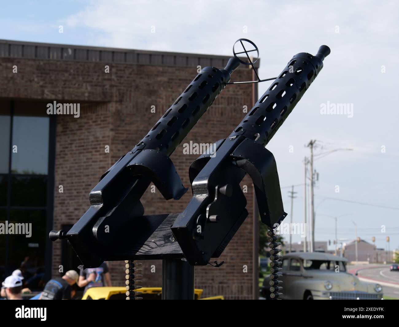 Olathe, Kansas - June 8, 2024: Tesla Cybertruck with Replica Gun ...