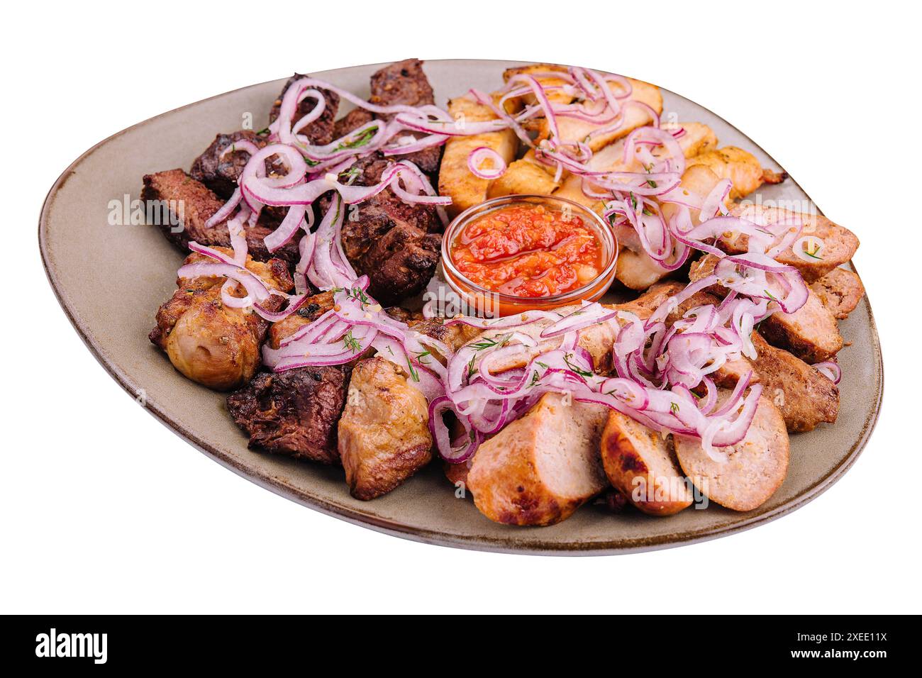Homemade barbecue platter with ribs chicken brisket and pork Stock ...