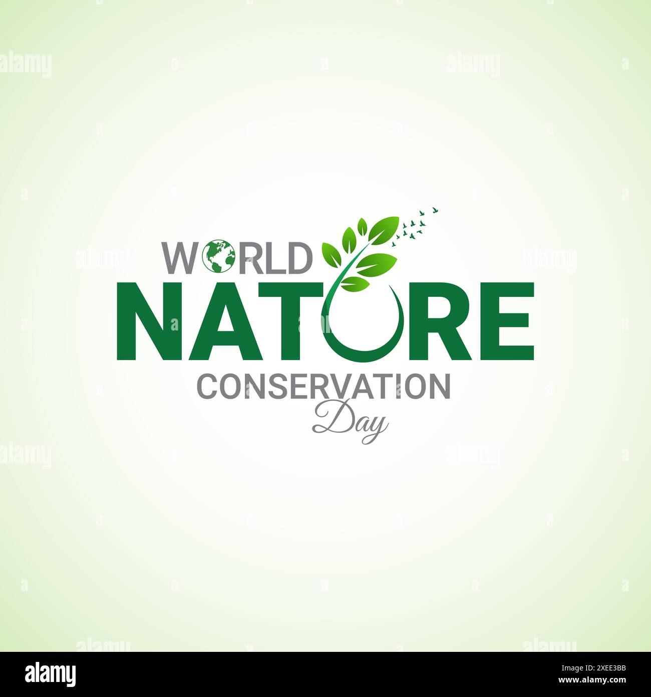 World Nature Conservation Day typography logo lettering vector ...