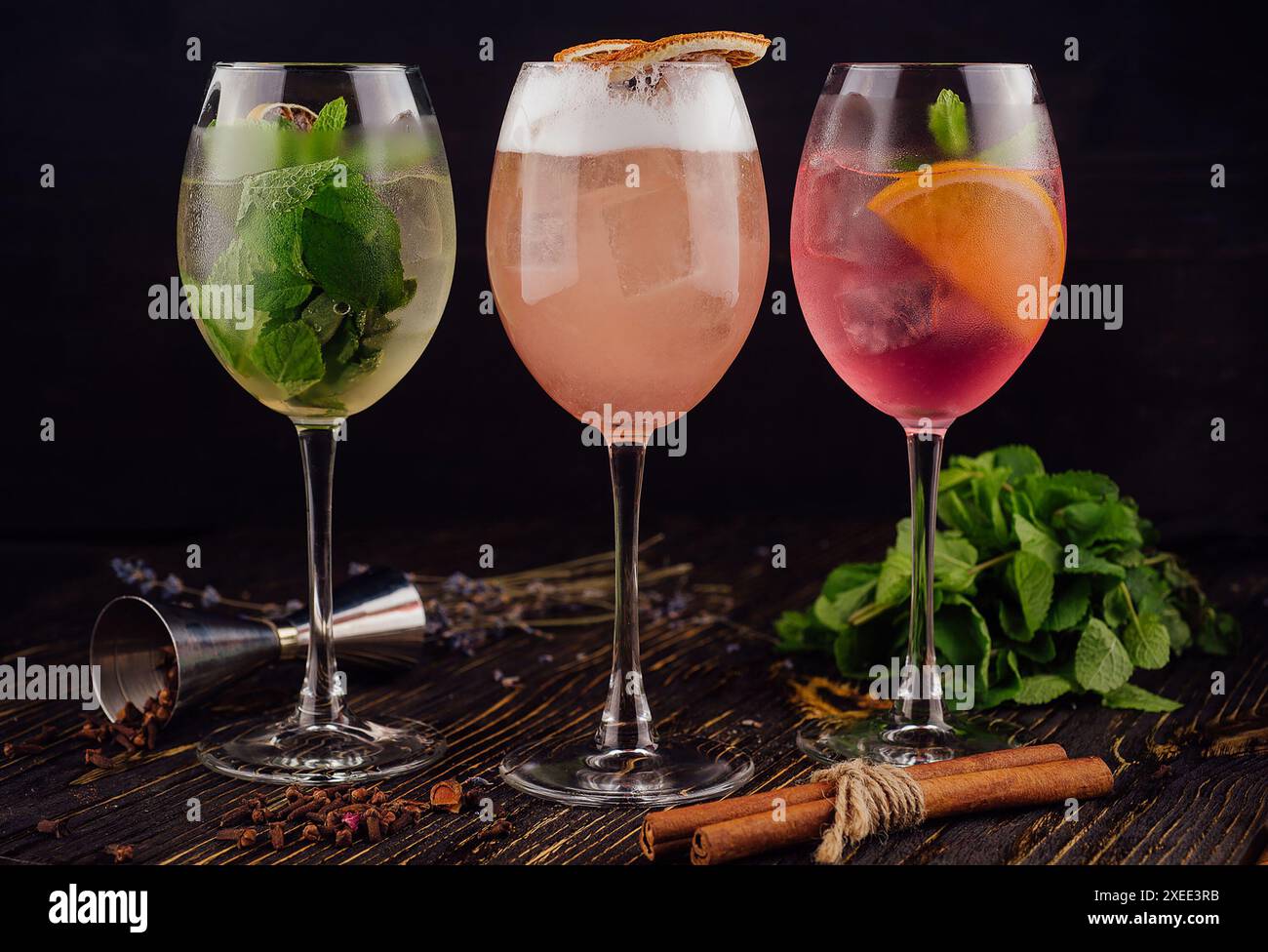 Three glasses different fresh juice hi-res stock photography and images ...