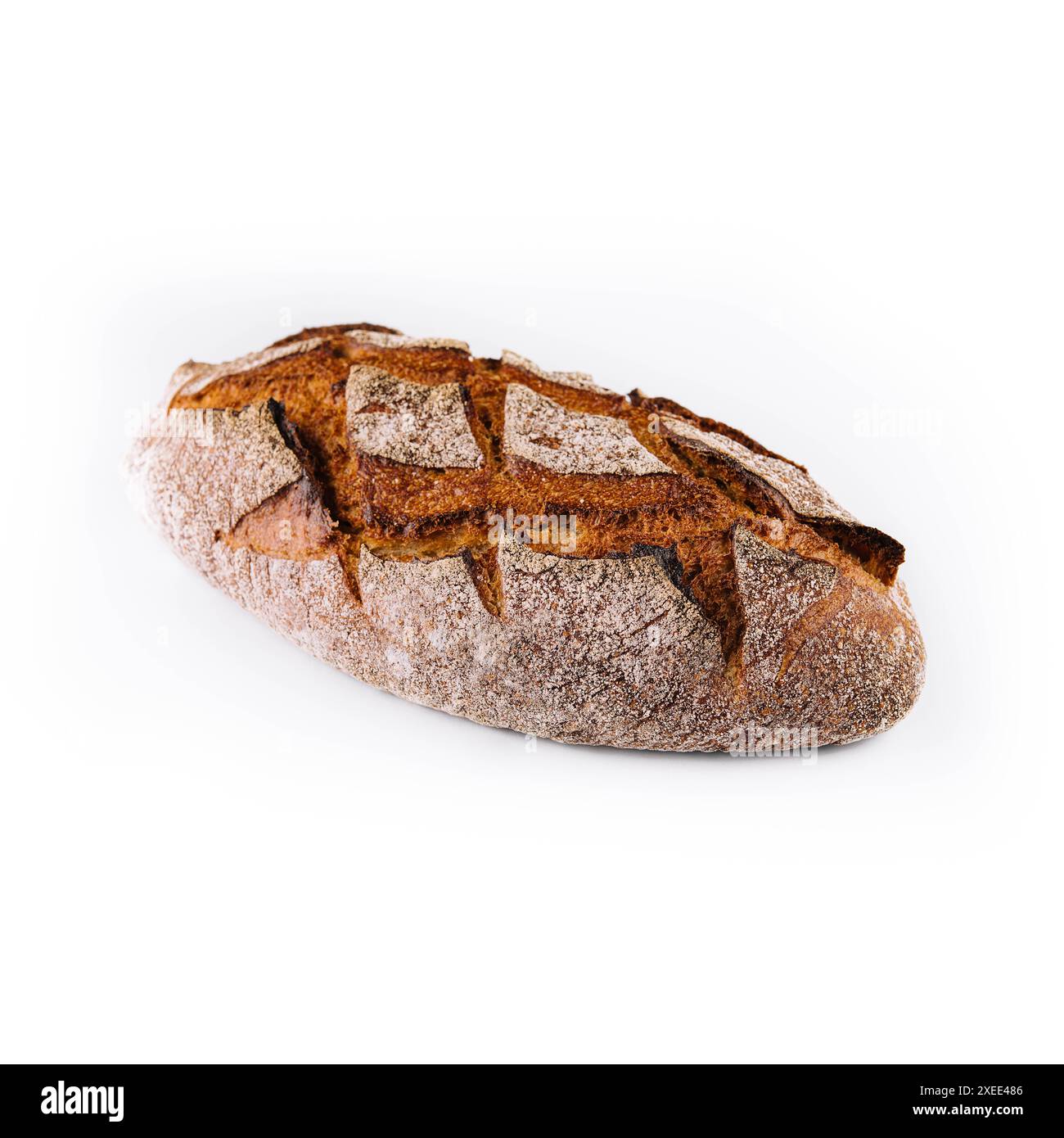 Traditional round rye bread isolated on white background Stock Photo ...
