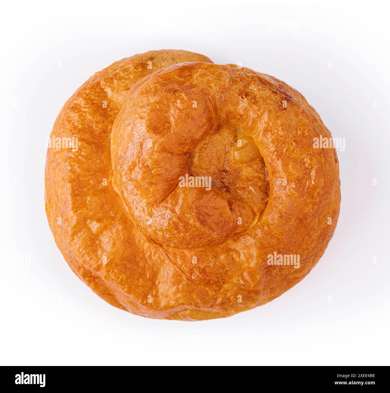 Puff pastry bun rolled up in the form of a snail Stock Photo - Alamy