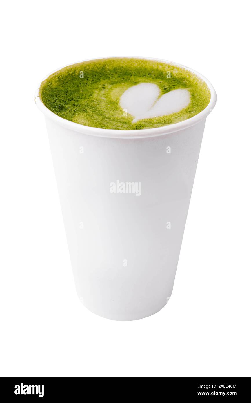 Matcha latte top view Cut Out Stock Images & Pictures - Alamy