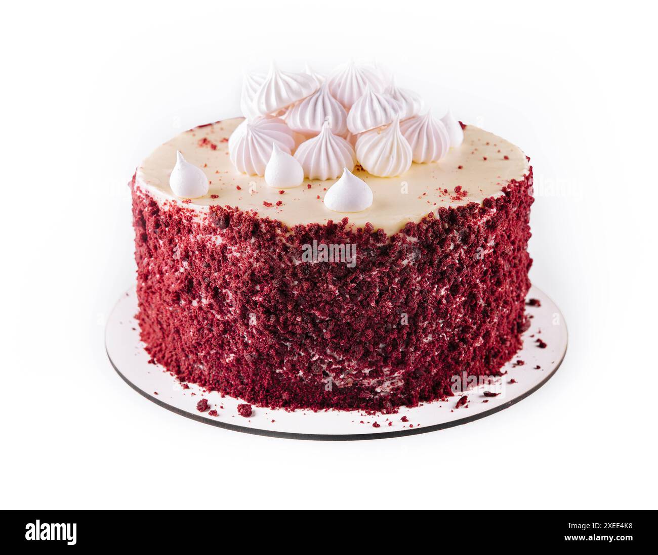 Delicious homemade red velvet cake with meringue Stock Photo - Alamy