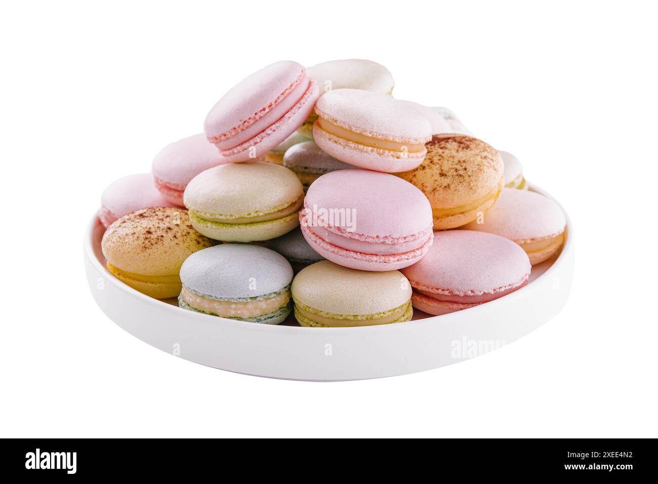 Macaroons on colored background Cut Out Stock Images & Pictures - Alamy