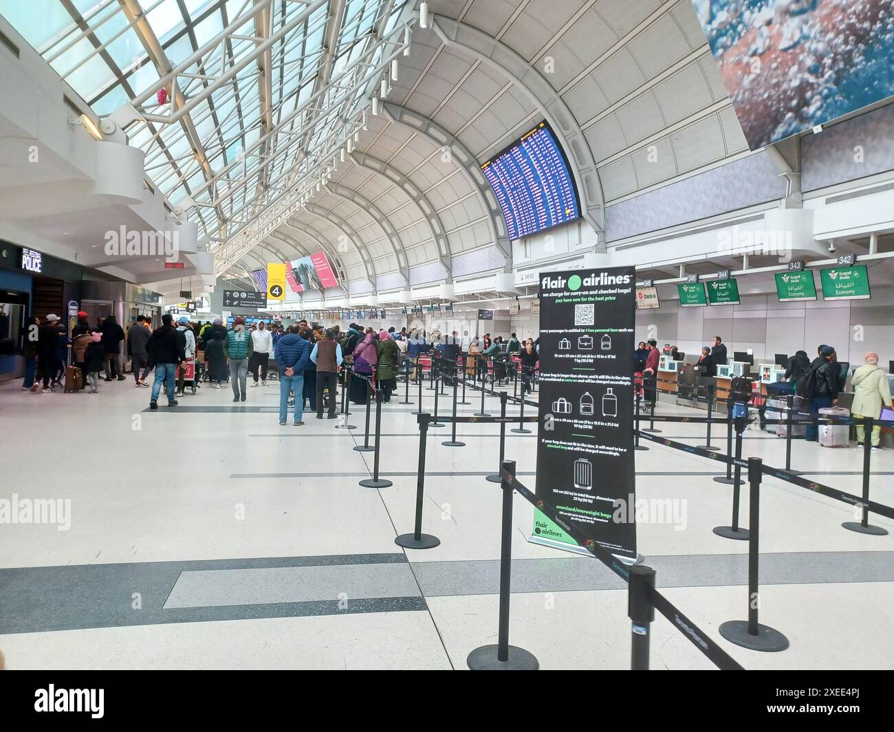Toronto, ON, Canada - June 21, 2024: Inside view of the Toronto Pearson International Airport ...
