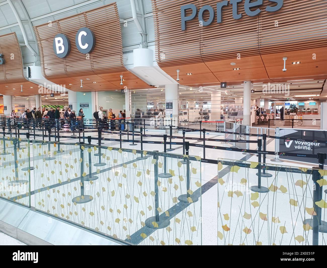 Toronto, ON, Canada - June 21, 2024: Inside view of the Toronto Pearson International Airport ...