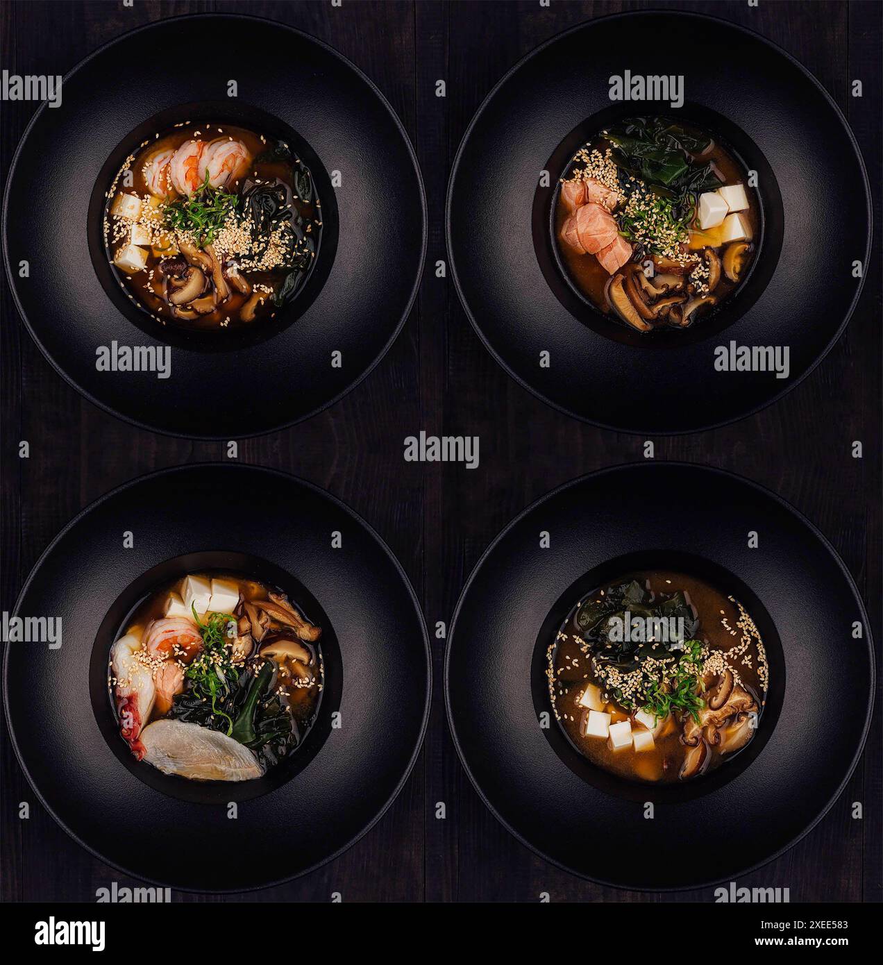 plates with different types of Thai soup Stock Photo - Alamy