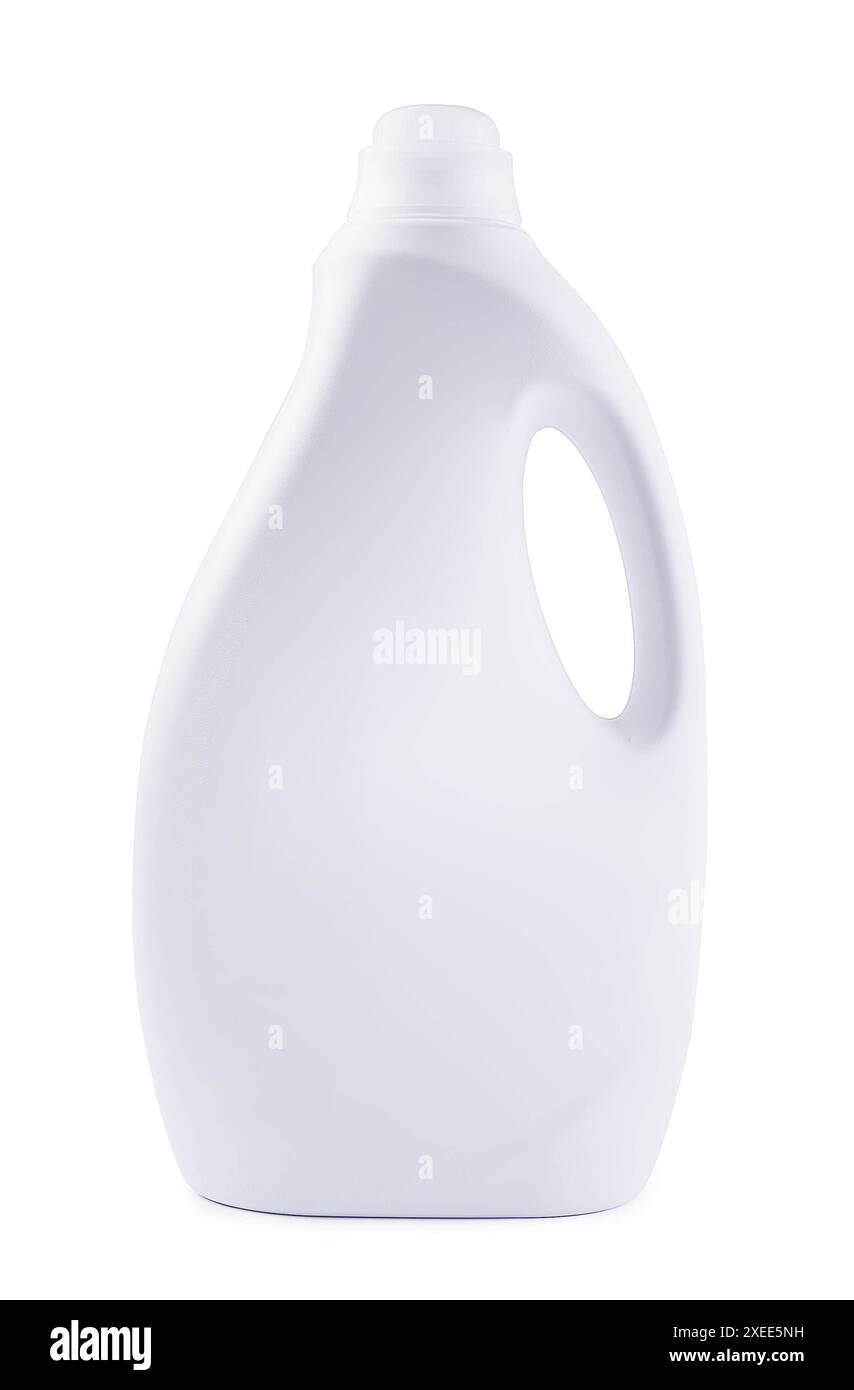 White plastic container for liquid detergent isolated Stock Photo - Alamy