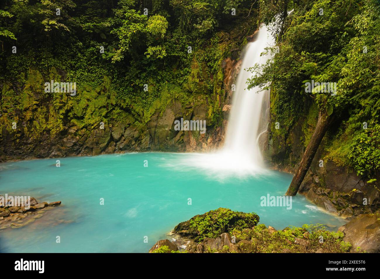 blue Rio Celeste waterfall in the Tenorio National Park in Costa Rica ...