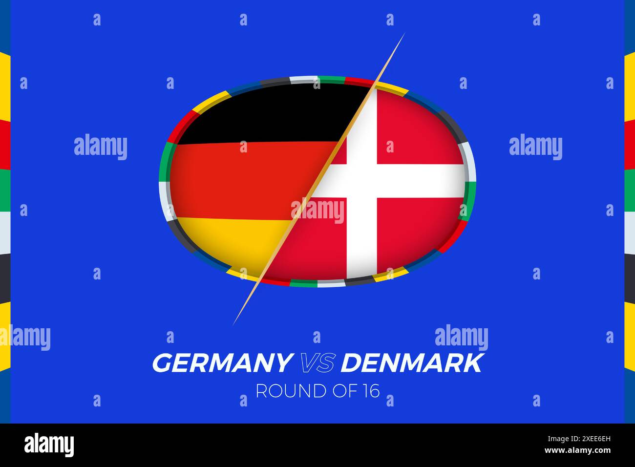 Germany vs Denmark football match icon for European football Tournament ...