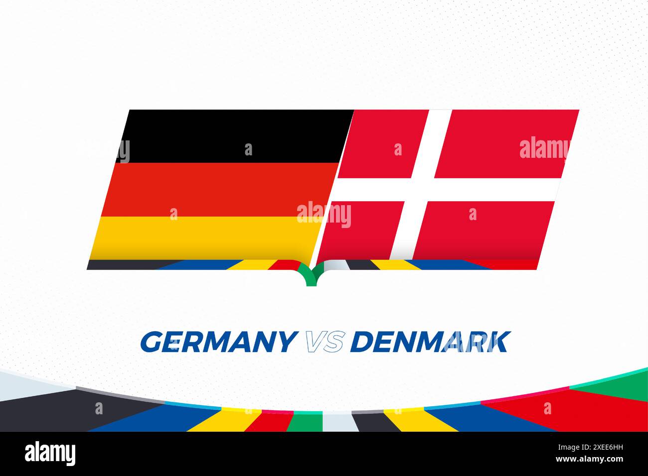 Germany vs Denmark in Football Competition, Round of 16. Versus icon on ...