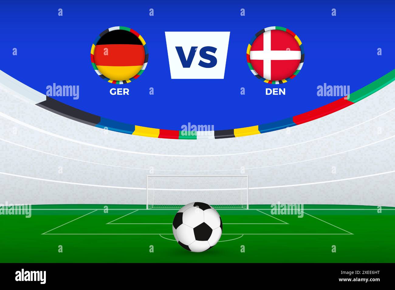 Illustration of stadium for football match between Germany vs Denmark ...