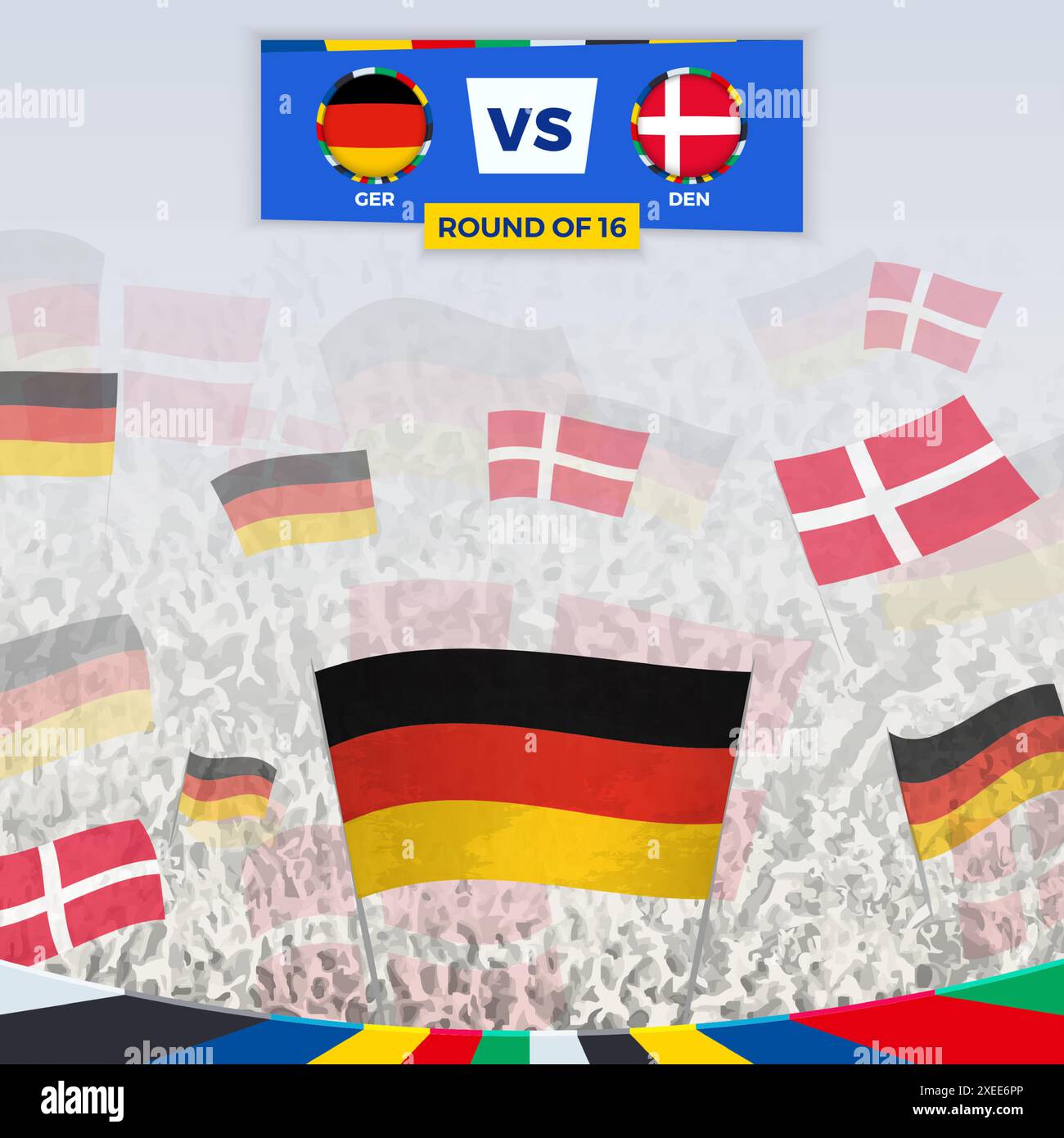 Football fans cheering with flags for the match between Germany vs ...