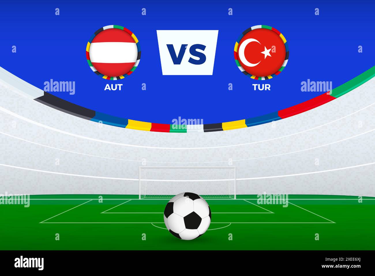 Illustration of stadium for football match between Austria vs Turkey ...