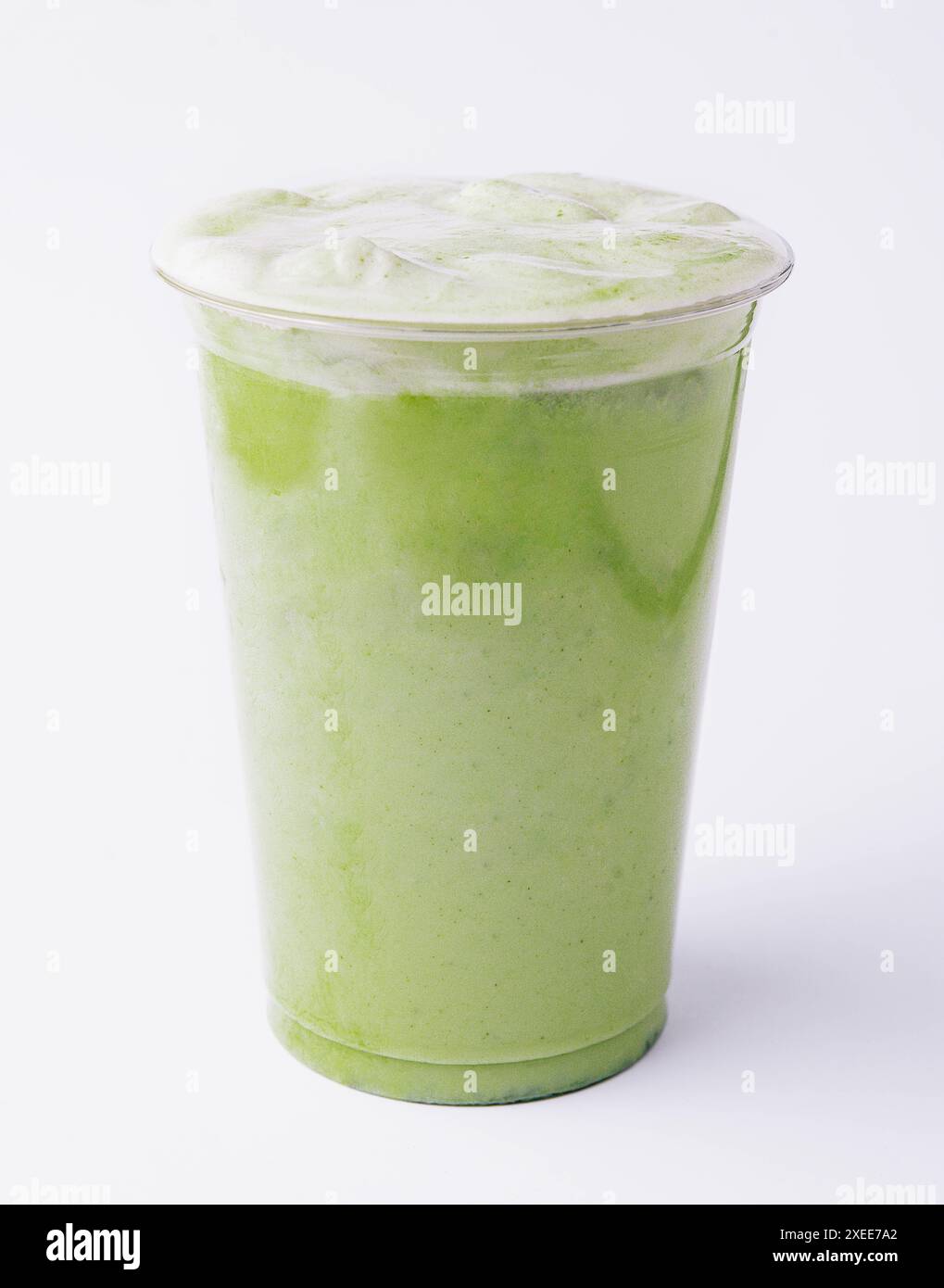 matcha coffee in a plastic cup Stock Photo - Alamy
