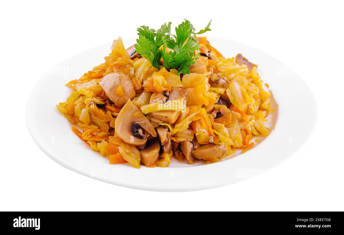 Meat vegetables mushrooms on Cut Out Stock Images & Pictures - Alamy