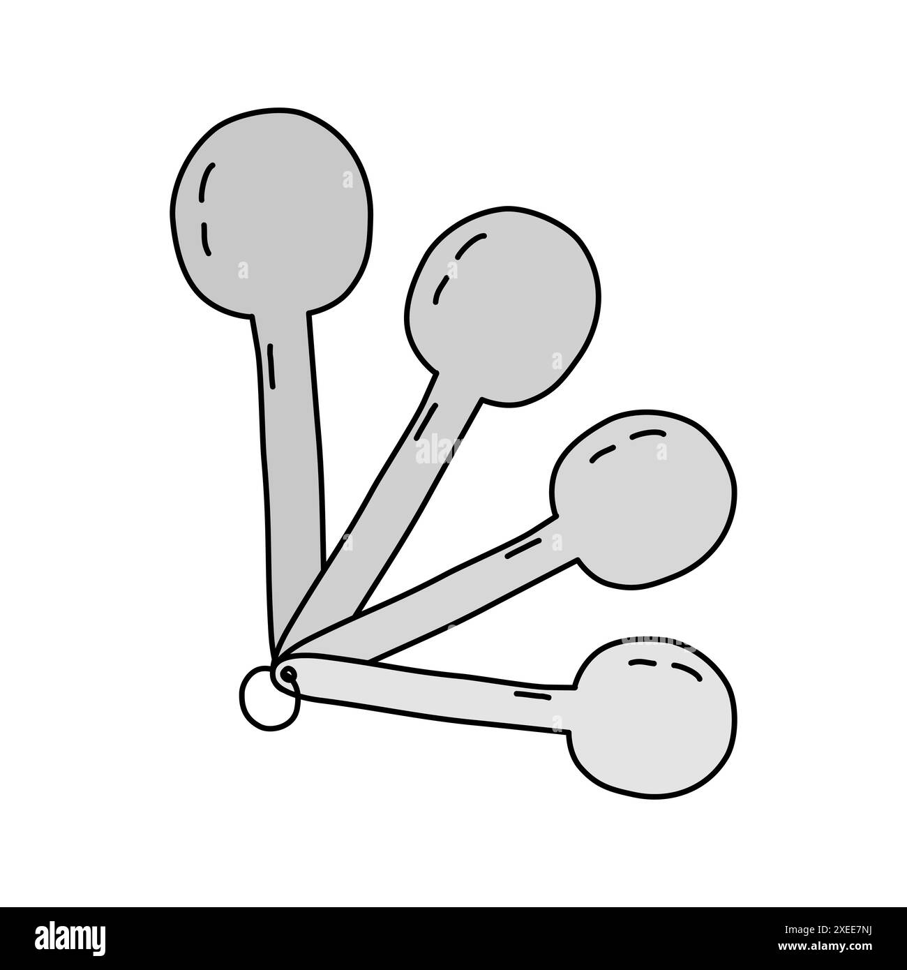 Set of measuring spoons, cooking or baking kitchen design element, vector illustration Stock ...