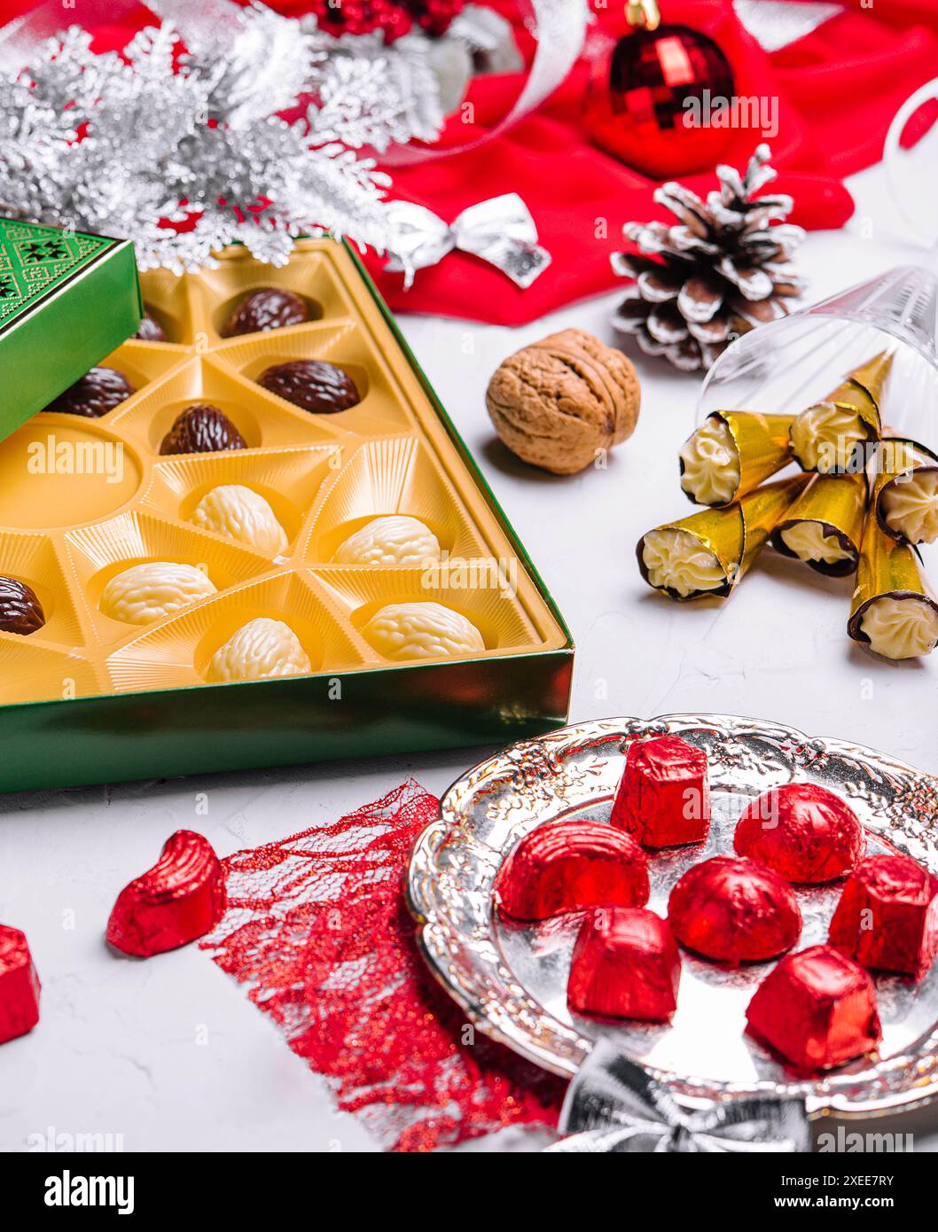 Traditional Christmas sweets close up background Stock Photo - Alamy