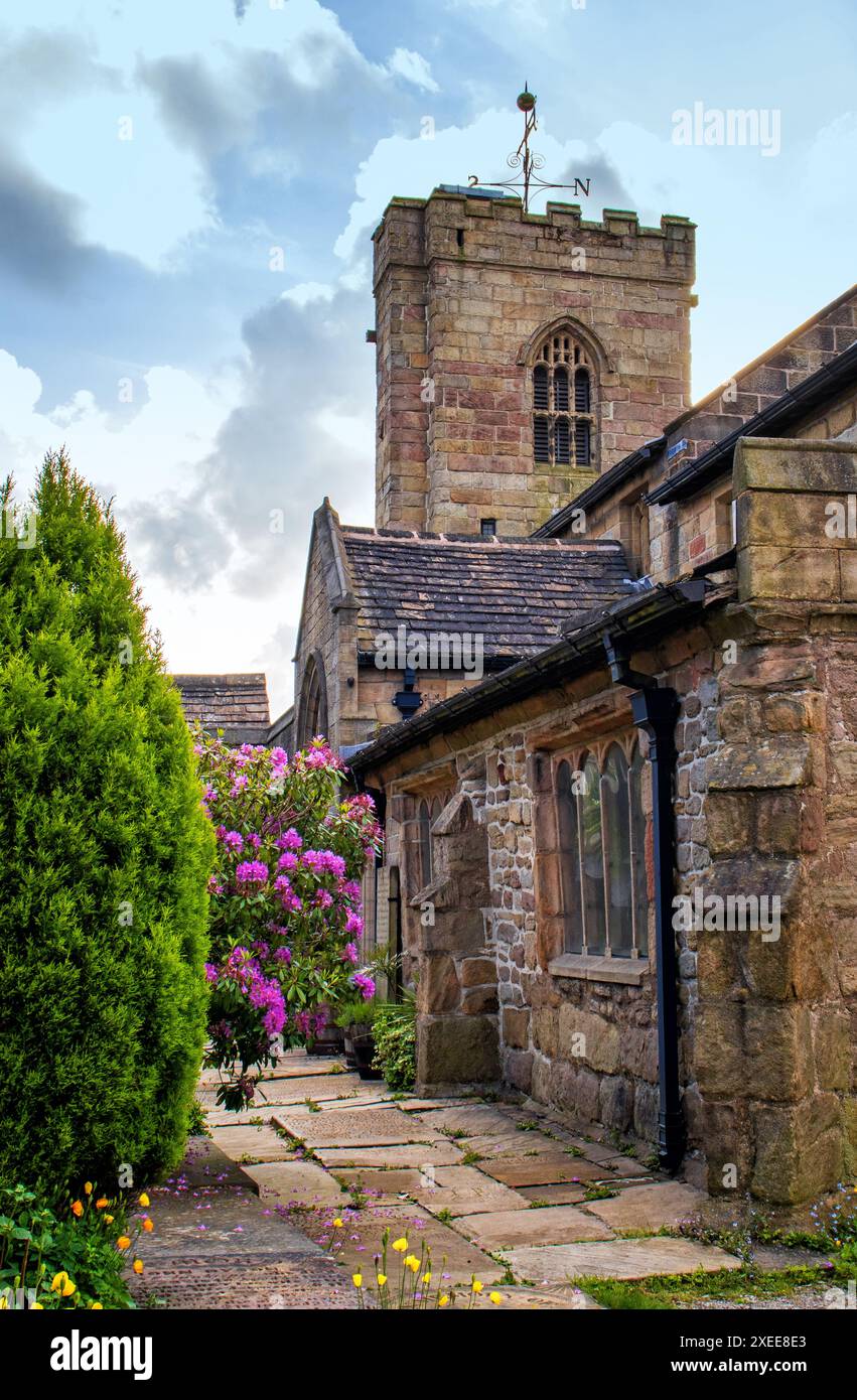 Looking along the front path at St Bartholomew's Church, Colne ...