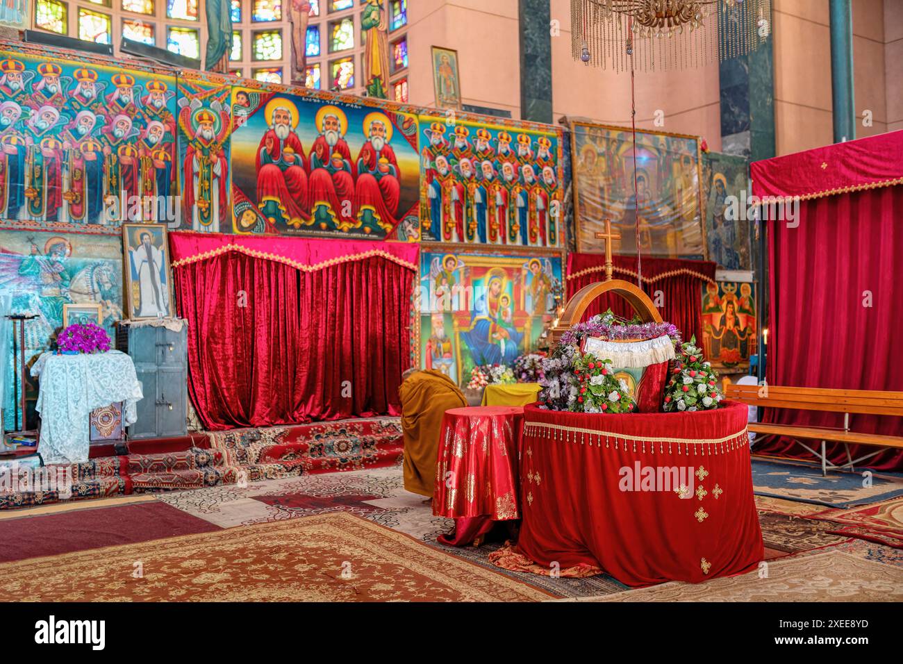 Interior of Debre Libanos, monastery in Ethiopia Stock Photo - Alamy