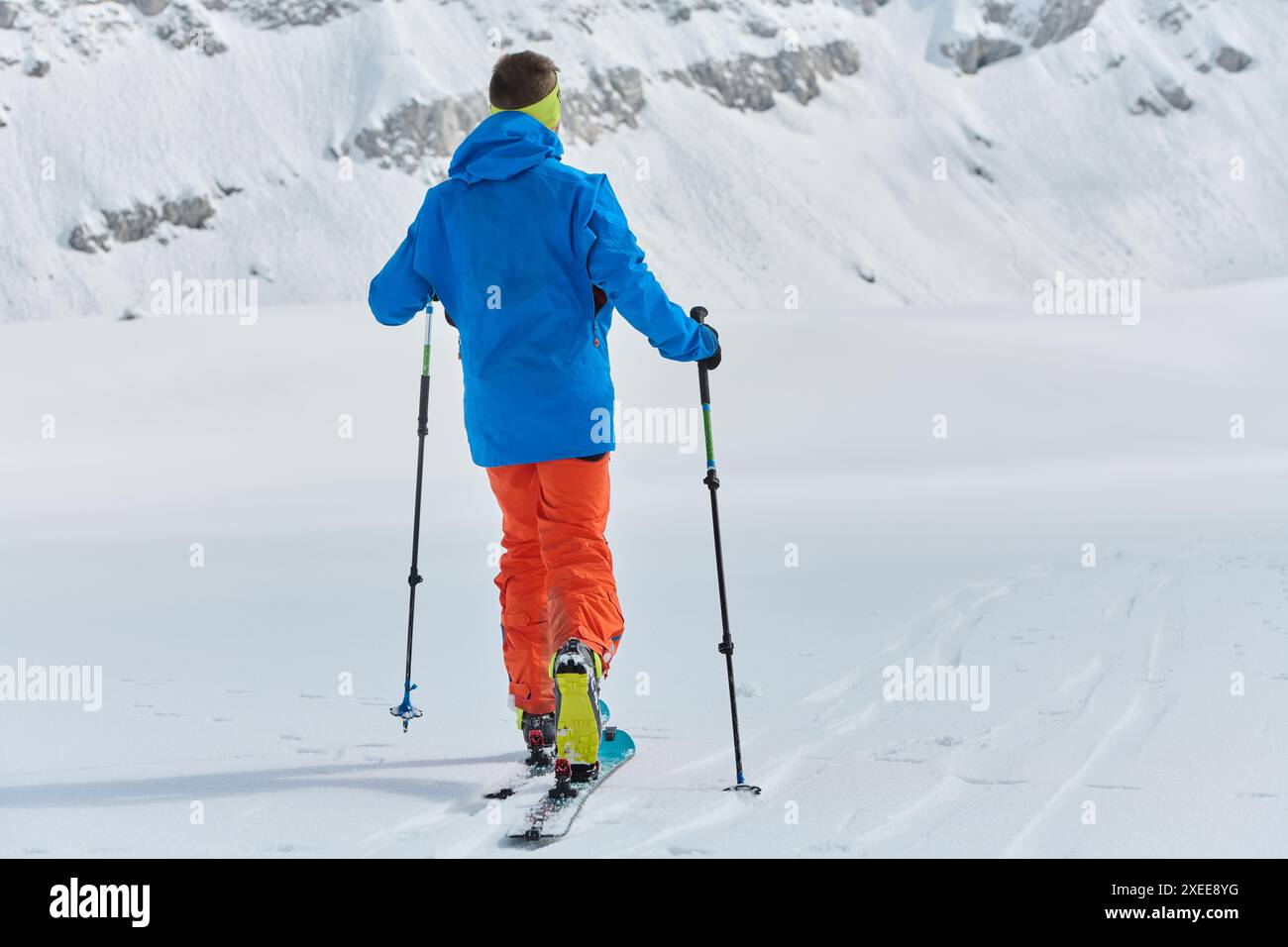 A Skier Scales a Treacherous Alpine Peak Stock Photo - Alamy