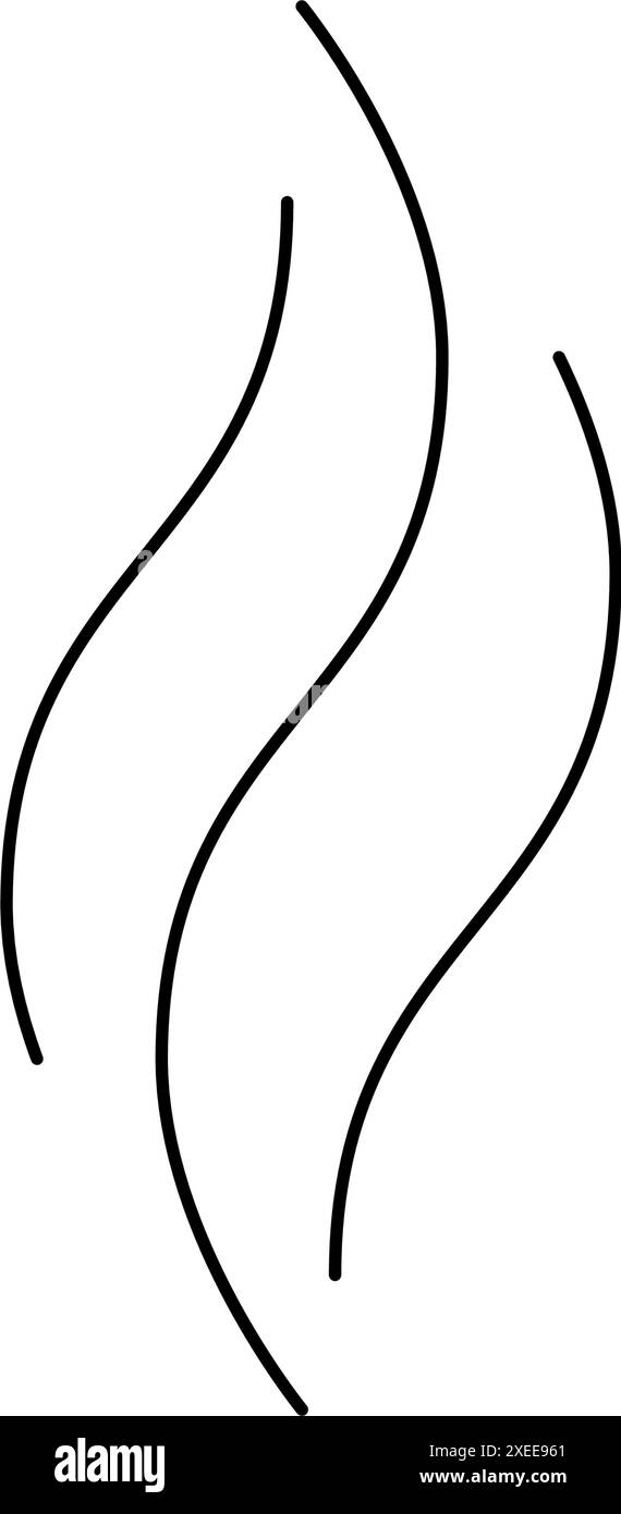 Smoke icon. Abstract odor symbol. Hand drawn hot vapor. Line air smell ...