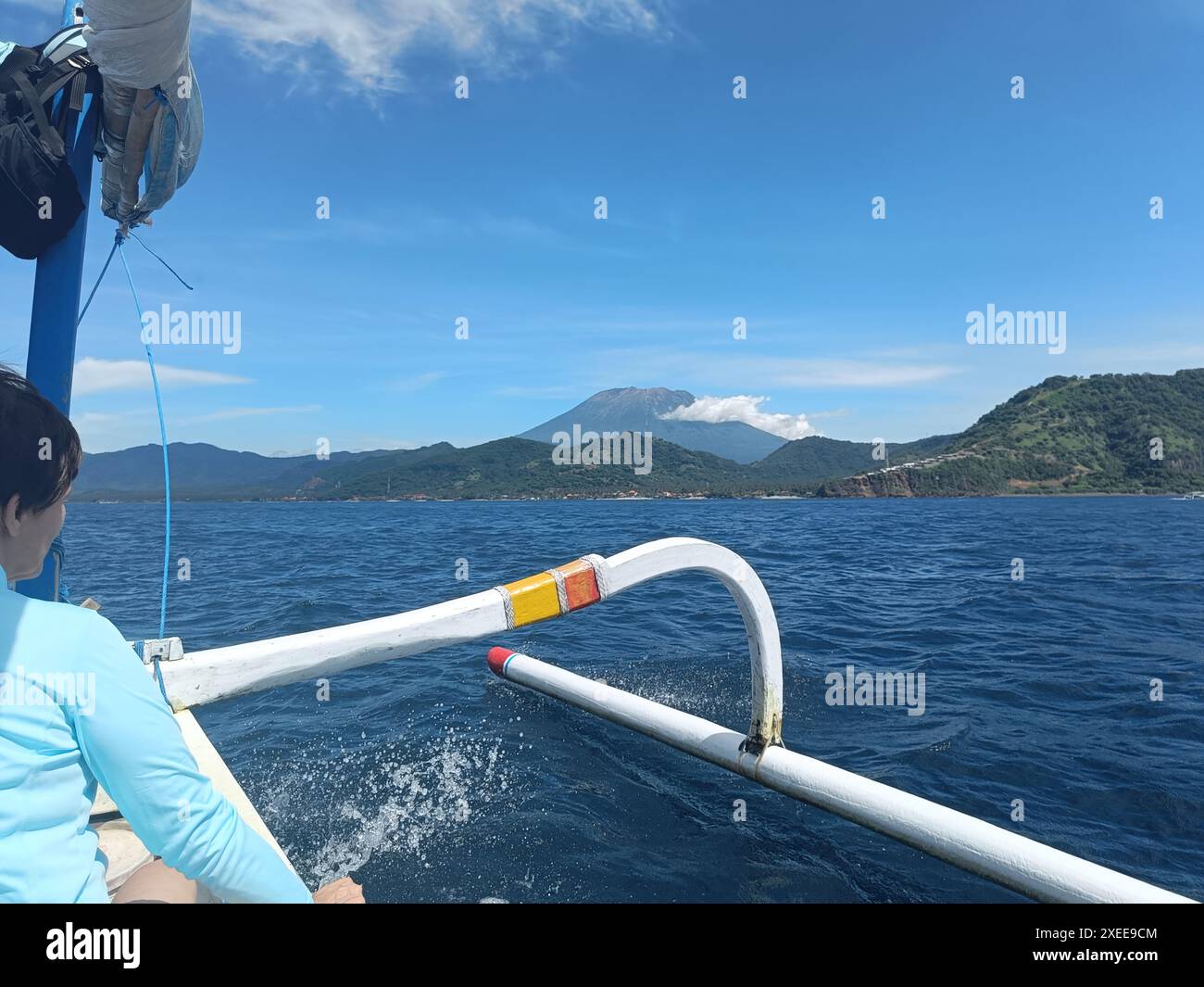Mt. Agung, Bali in Indonesia. The volcano, Gunung Agung, view from the ...