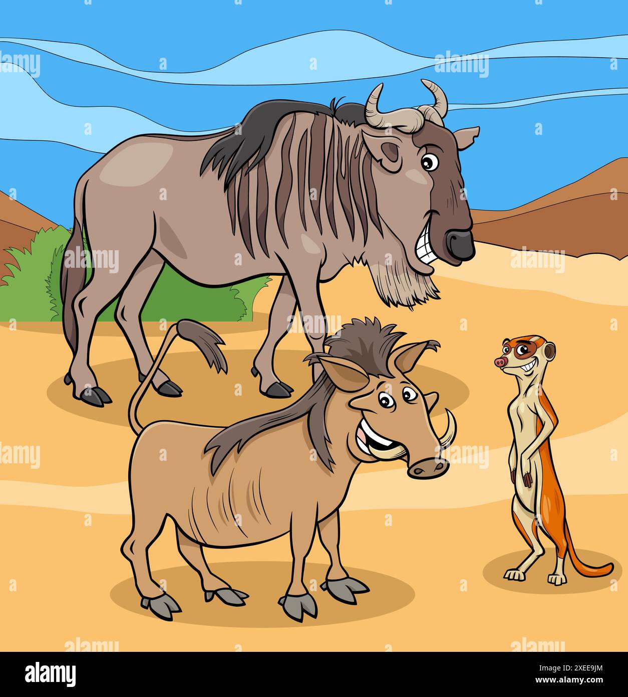 African safari animals cartoon illustration hi-res stock photography ...