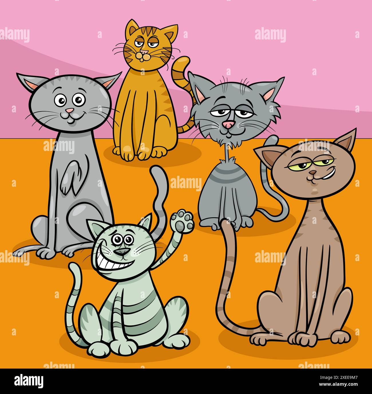 Vector cartoon cats kitten hi-res stock photography and images - Alamy