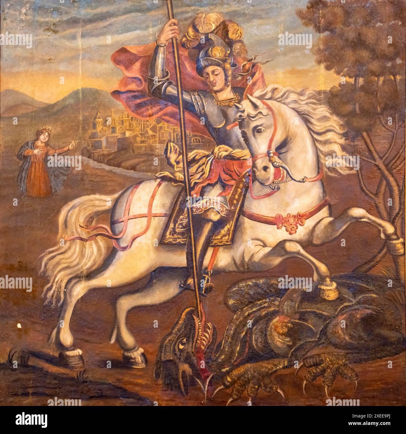 Saint George and the dragon, altarpiece of Saint George, Parish of Sant ...