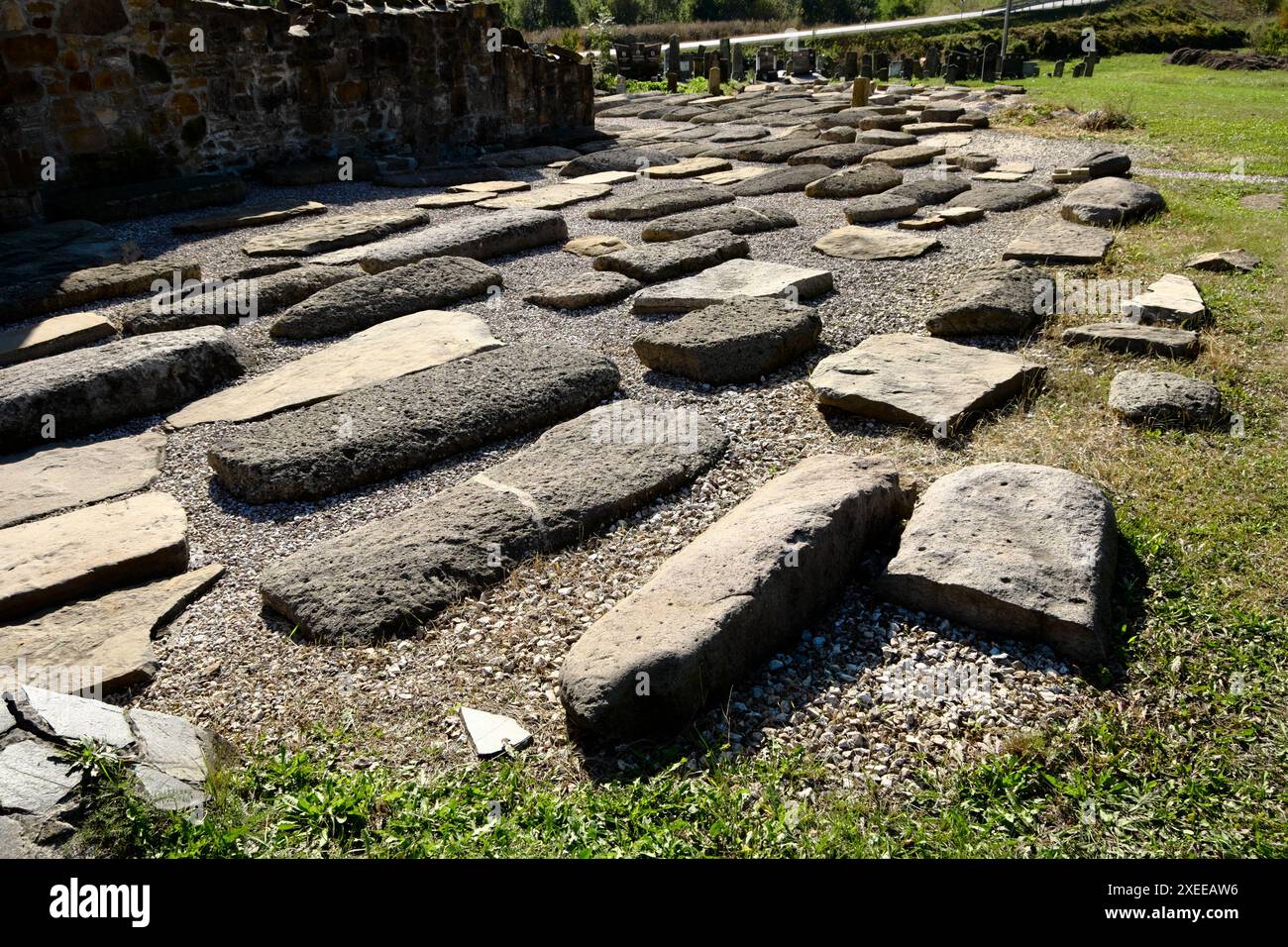medieval necropolis Church of Saint John the Baptist in Dici, with 200 ...