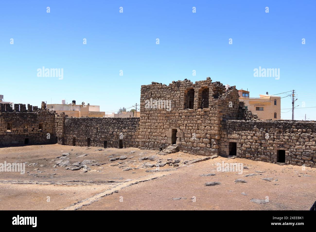 the Ruins of Qasr Azraq Castle, central-eastern Jordan, 100 km east of ...