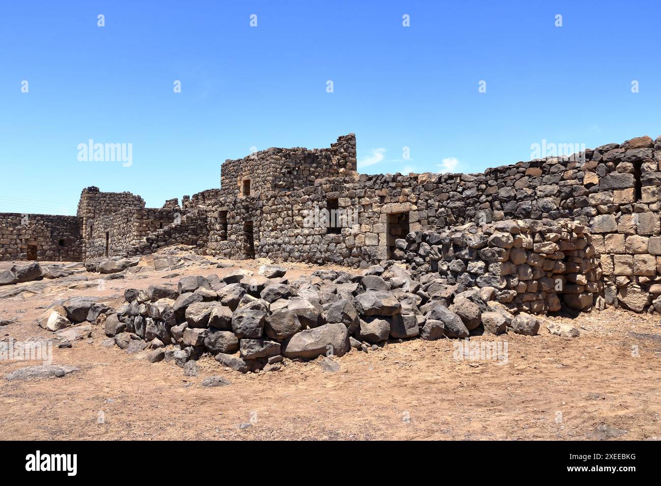 the Ruins of Qasr Azraq Castle, central-eastern Jordan, 100 km east of ...