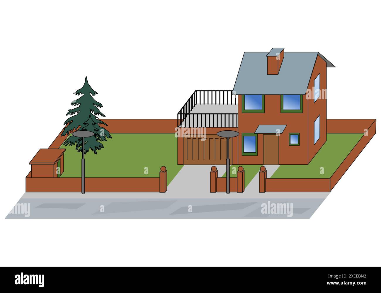 Suburban balcony Cut Out Stock Images & Pictures - Alamy
