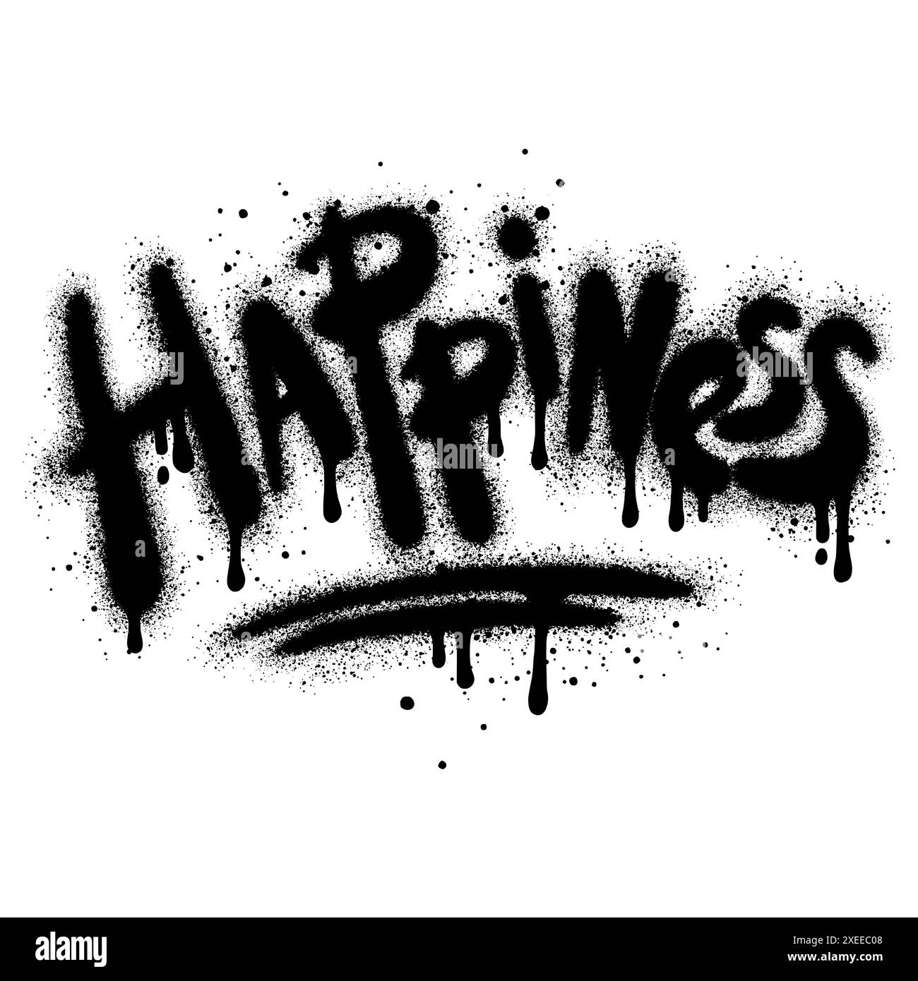 Graffiti Happiness text sprayed in black over white Stock Vector Image ...