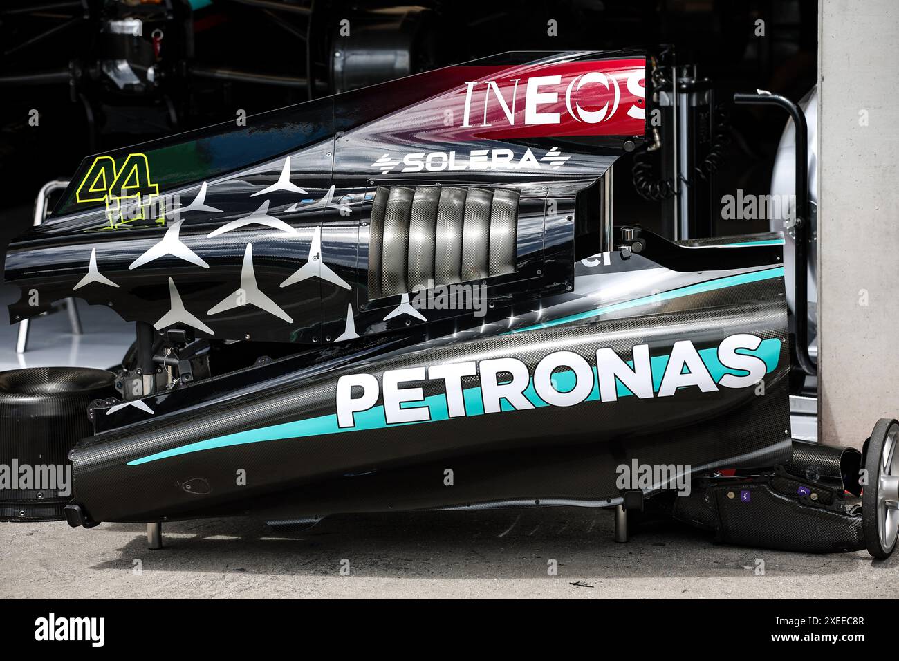 Mercedes AMG F1 Team W15, mechanical detail engine cover during the ...
