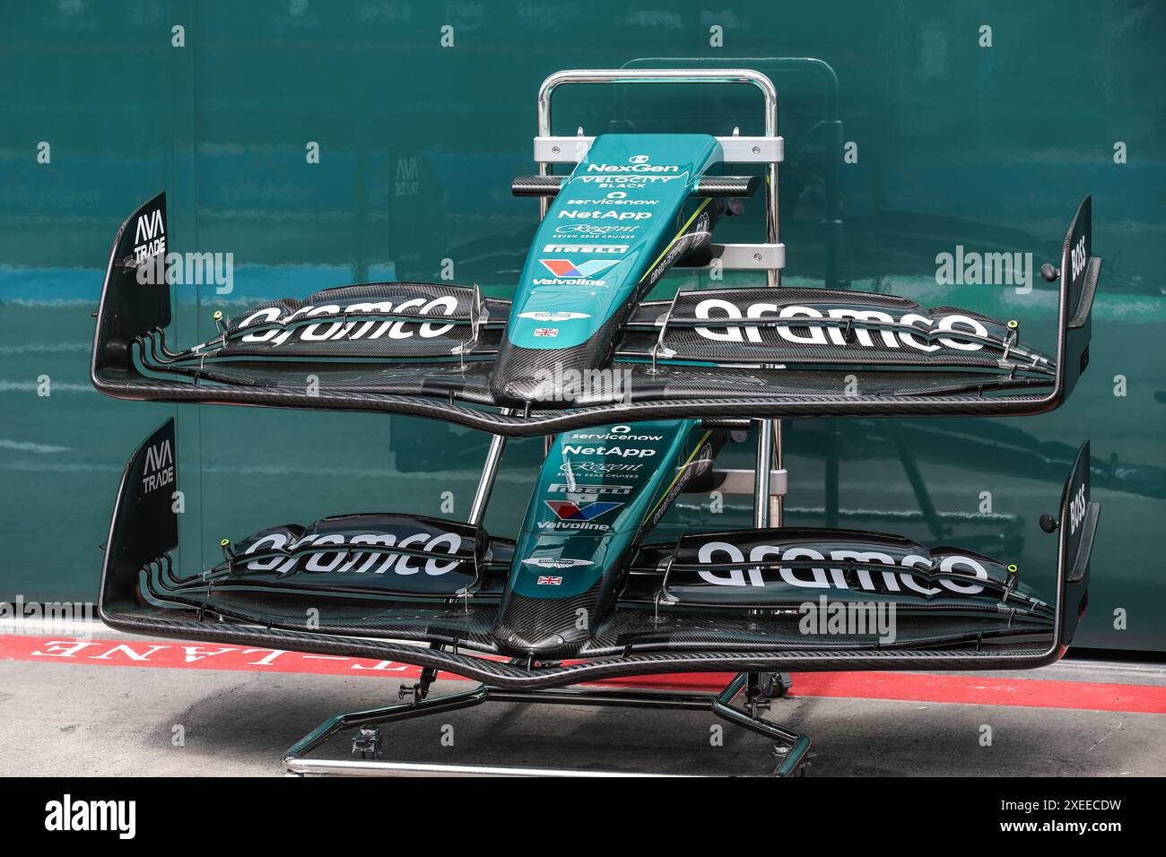 Aston Martin F1 Team AMR23, mechanical detail front wing during the ...